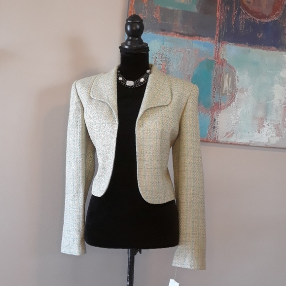 Doncaster | Jackets & Coats | Doncaster Mint Greentweed Cropped Blazer ...